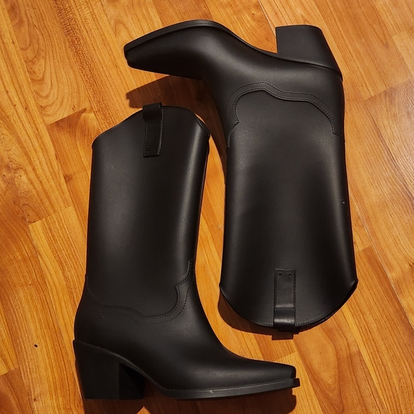 Jeffrey Campbell | Shoes | Jeffrey Campbell Black Rain Boots | Poshmark